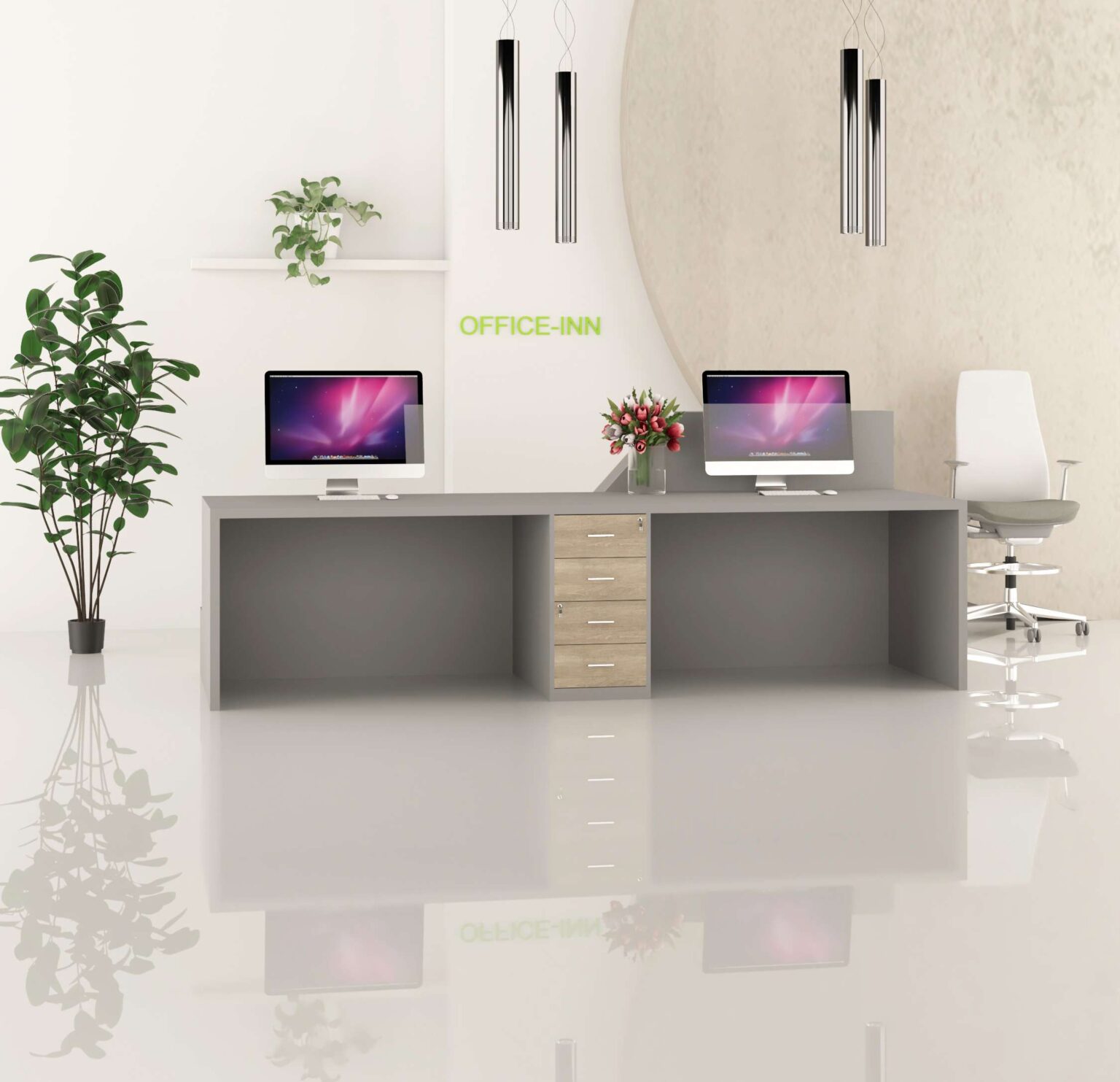 Prism Reception Desk | Custom EGGER Furniture UAE
